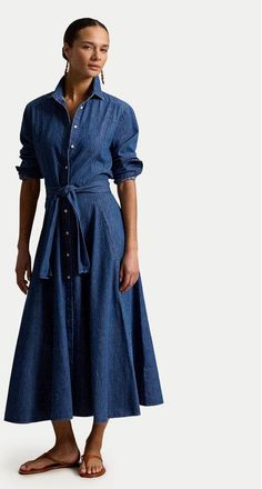 Polo Ralph Lauren Jeanskleid 211B23998001 Blau Regular Fit