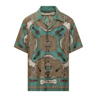 Dolce & Gabbana Cargo Hawaiianisches Hemd aus bedrucktem- gewaschenem Seidentwill - - Shirts - Herren - Mehrfarbig - L