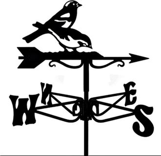 Generic Wetterfahne Aus Schwarzem Metall, Windrichtungsanzeiger f&uuml;R Schuppen, Garten, Terrasse, Dekoration, Windrichtungsanzeiger f&uuml;R Den Au&szlig;Enbereich(A4)