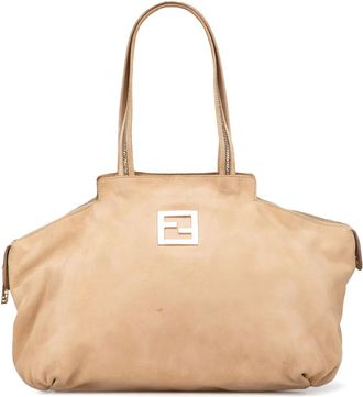 Fendi sac à main Chains en cuir médium (2000-2010) - Marron