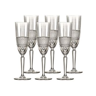 Cristalica Sektkelch Champagnerglas Brillante Retro Nostalgie 190 ml (6er Set)