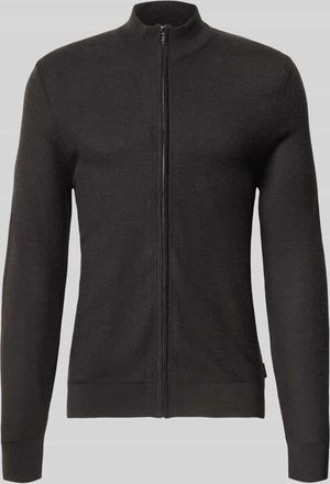 Joop Strickjacke aus Woll-Mix mit Stehkragen