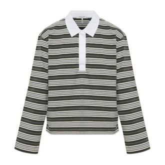 Rag & Bone Kelly Boxy Gestreiftes Langarm-Polo - - Tops - Damen - Mehrfarbig - M