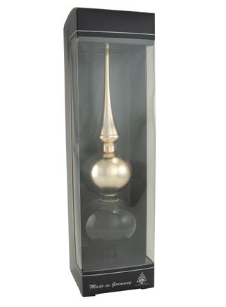 Th&uuml;ringer Glasdesign Doppelspitze 31cm Gold Weihnachten Christbaumschmuck