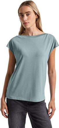 Street One Damen 3222957 U-Boot Shirt mit Rippdetail, Arona Blue, 42