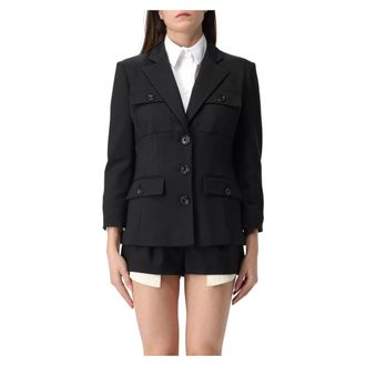 Elisabetta Franchi Damen, Jacken, Schwarzk, XSGr&ouml;&szlig;e