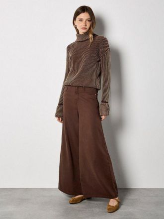 Apricot Rollkragenpullover Rollkragenpullover mit Rippstrick und Stonewashed-Effekt