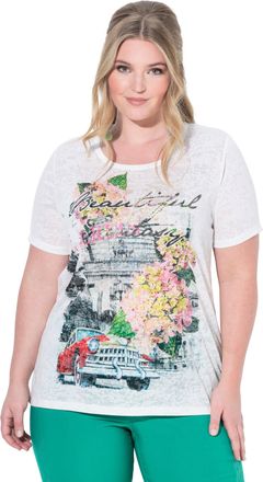 Miamoda Damen gro&szlig;e Gr&ouml;&szlig;en &Uuml;bergr&ouml;&szlig;en Plus Size T-Shirt, Komfort Fit, Stadt-Motiv, Schriftzug schneewei&szlig; 50 841645200-50