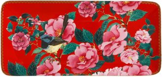 Maxwell & Williams HV0175 Platte eckig 33 x 15,5 cm - TC Silk Road, Porzellan glatt, in Geschenkbox, Blumen-Motiv - Rot