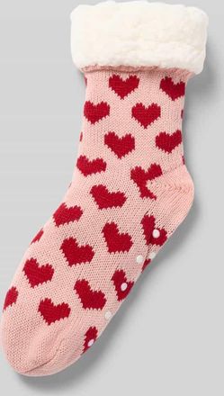 Capelli Kuschelsocken mit Kunstfellbesatz Modell Heart