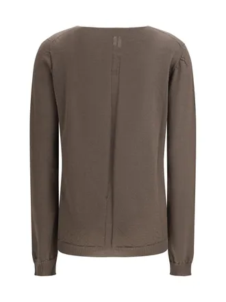 Rick Owens Womens Temple Extreme Sweater With V-Neck Dust Wool Ovis Aries