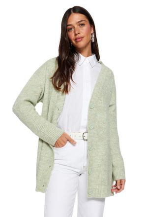Trendyol Trendyol Womens Damen Gerade Lange Ärmel Regulär Hijab Cardigan Sweater, Mint, S
