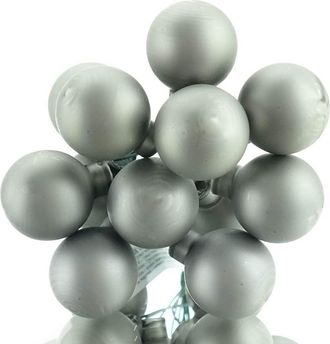 Kaemingk Mini-Weihnachtskugeln Marble Grey grau am Draht matt Ø 2,5 cm aus Glas - 12er Set