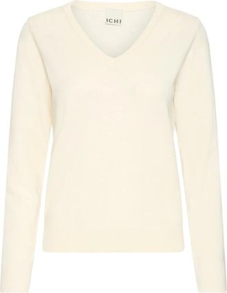 Ichi Ichi, Femme, Pulls, Beige, Taille: 44 FR V-neck Tricots