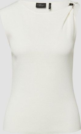 s.Oliver Rundhalspullover Strickpullunder Feinstrick-Top mit Zierring am Tr&auml;ger