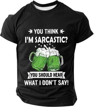 Generic T-shirt pour homme &agrave; manches courtes et col rond avec inscription &laquo; Kiss Me I M &raquo; et inscription &laquo; St Patrick &raquo;, Z02 - Noir, 4XL