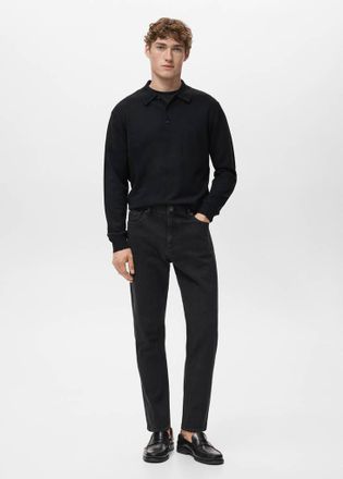 Mango Jean Ben cropped tapered-fit black denim - Homme - 38 - MANGO MAN