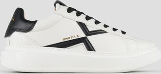 Alexander Smith College Man in white leather, black logo and back