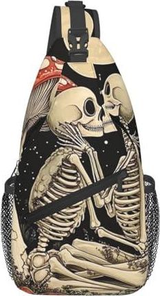 Generic Sac &agrave; dos &agrave; bandouli&egrave;re motif champignons et t&ecirc;tes de mort pour homme