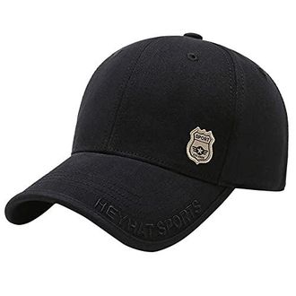 Generic Chapeau de baseball classique pour homme et femme Casquette d&eacute;contract&eacute;e r&eacute;glable type casquette de baseball, Noir, taille unique