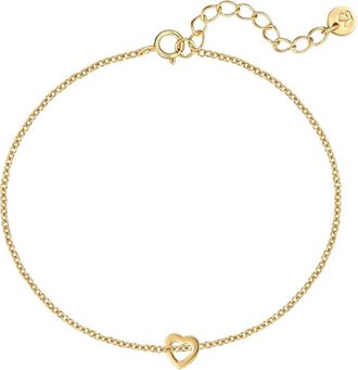 Glanzst&uuml;cke M&uuml;nchen Armband - Sterling Silber Armband Herz - Gr. ONESIZE - in Gold - f&uuml;r Damen