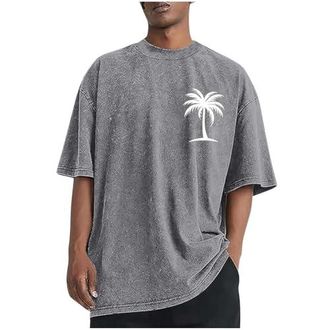 Generic T-shirt d&eacute;contract&eacute; &agrave; manches courtes et col rond pour homme - Style r&eacute;tro - Tendance - L&eacute;ger - Confortable - Respirant - Pour lext&eacute;rieur et le quotid