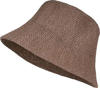 styleBREAKER Chapeau de Soleil pour Femmes en Papier Straw Pliable, Chapeau de pêcheur léger, Bucket Hat avec Bande Anti-Transpiration, Protection Solaire pour été