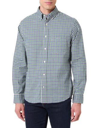 GANT Herren REG Twill Gingham Shirt Hemd, Gr&uuml;n, XXL