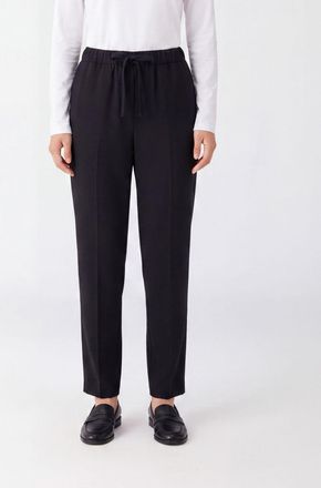 Semicouture Pantalon slim en m&eacute;lange de laine avec cordon de serrage &agrave; la taille