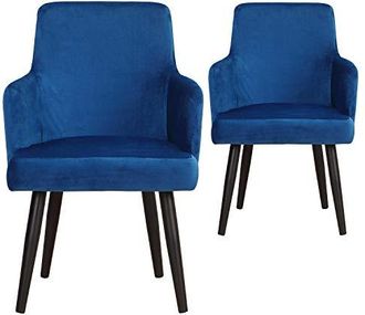 Menzzo Neiva Set mit 2 Sesseln, Samtbezug Blau