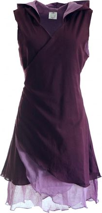 Guru Shop Wickeltunika, Elfentunika mit Zipfelkapuze MA 11 - Plum, Damen, Baumwolle, Size:M