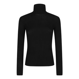 P.A.R.O.S.H. Langer Rollkragenpullover mit langen &Auml;rmeln - - Knitwear - Damen - Schwarzk - L