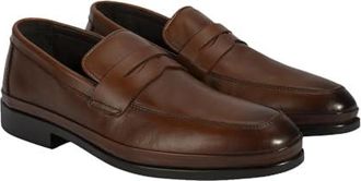 Desa Mocassins Man - Tige en Cuir, Bout Rond, Talon Plat, Respirants | Brun - 44