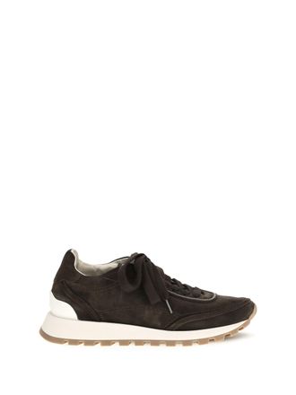 Brunello Cucinelli Womens Sneakers Suede Blue Upper: Trainers