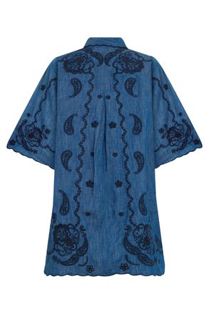 Zimmermann Womens Mini Denim Dress Railway Blue Cotton
