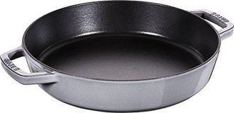 Staub Poêle en Fonte à Double Poignée, Ronde, Ø 26 cm, Gris Graphite