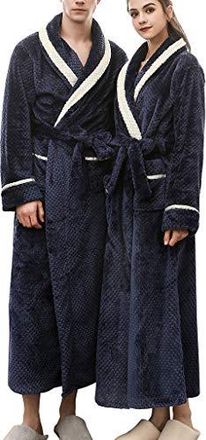 ZYUEER Peignoir Long Polaire Femme Homme Unisexe Couple Pyjama Peignoir De Bain Kimono Robe De Chambre Manche Longue Bathrobe VêTements De Nuit Pour Hotal Sp