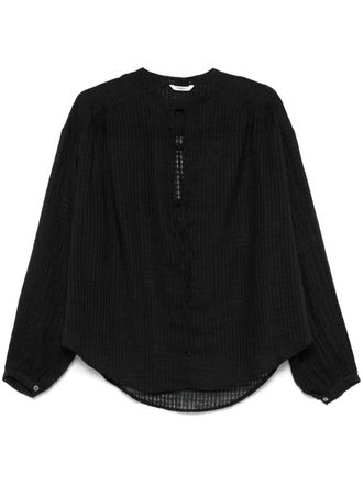 Barena Bluse mit Mikro-Karo - Schwarz