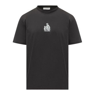 Lanvin Besticktes Baumwoll-T-Shirt - - Tops - Herren - Schwarzk - M