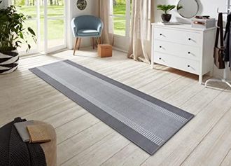 Hanse Home Teppich Läufer Band 80x400cm - Teppichläufer Weicher Kurzflor Teppich Modernes Design Läufer für Flur, Schlafzimmer, Kinderzimmer, Badezimmer, Wohnzim