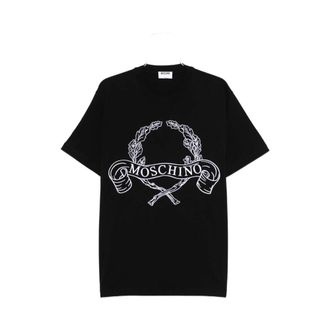 Moschino Homme, Tops, Noir, Taille: S T-shirt élégant avec design unique