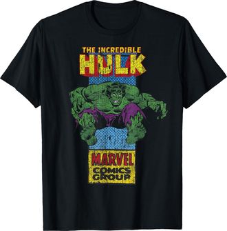 MARVEL Stempel Marvel The Incredible Hulk, Retro-Comic, auf der Seite T-Shirt