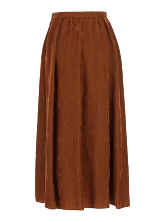 Forte_Forte Womens Skirt Corduroy Brown Viscose