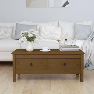 vidaXL Couchtisch Honigbraun 100x50x40 cm Massivholz Kiefer vidaXL