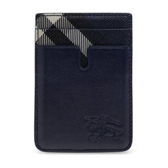 Burberry Homme, Accessoires, Bleu, Taille: ONE Size Porte-cartes en cuir avec logo