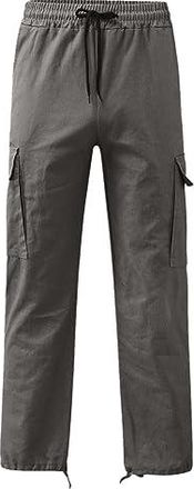 Generic High Street Pantalon ample en popeline pour homme Automne Hiver Pantalon pour loisirs et sport Couleur unie, gris fonc&eacute;, 5XL