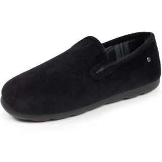 Isotoner Chaussons charentaises Homme Noir int&eacute;rieur Tartan gris