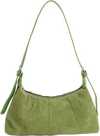 Generic Sac à main en daim Sac à main Sac bandoulière Sac croissant Hobo Sac pour femmes Travail Utilisation quotidienne, vert, 11.02*3.54*4.72inch
