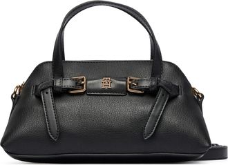 Tommy Hilfiger Handtasche Tommy Hilfiger Th Buckle Mini Tote AW0AW19034 Schwarz