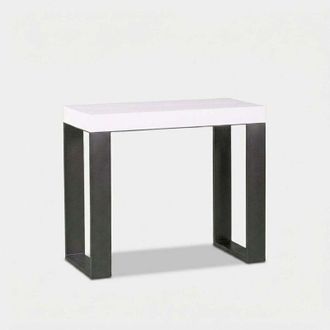 Itamoby Ausziehbare Konsole 90x40/300 cm Tecno White Ash Anthrazitrahmen